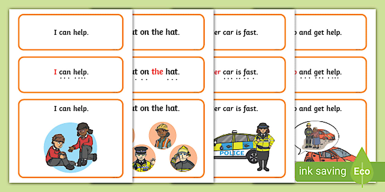 People Who Help Us Simple Sentence Cards - Twinkl