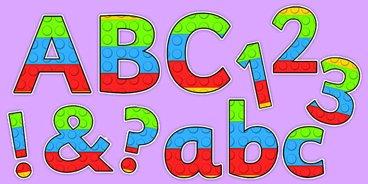 Editable Building Brick Themed A4 Display Lettering - Twinkl
