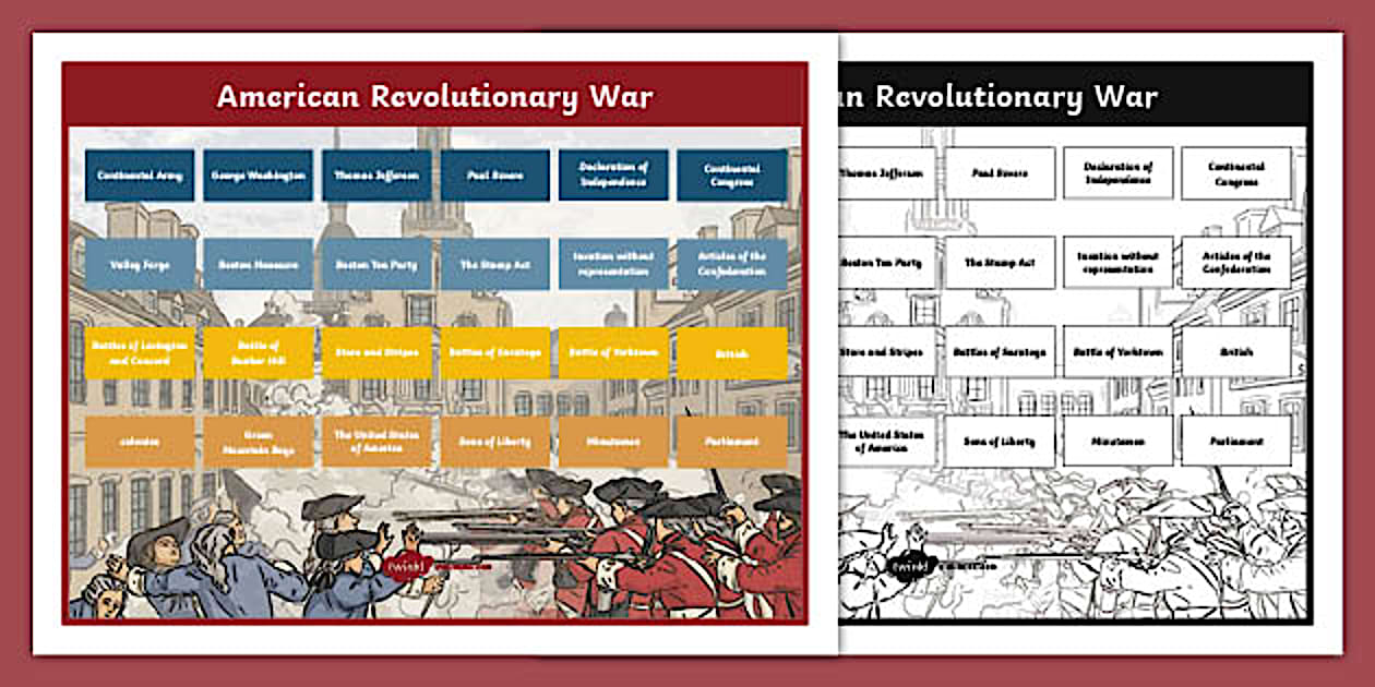 American Revolution Vocabulary Word Mat | Twinkl USA