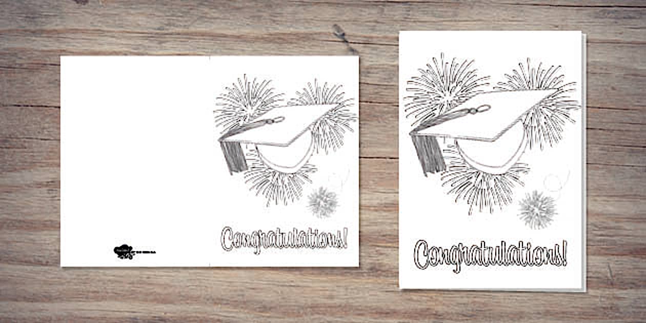 Graduation Colouring Card | Twinkl Party (teacher made)