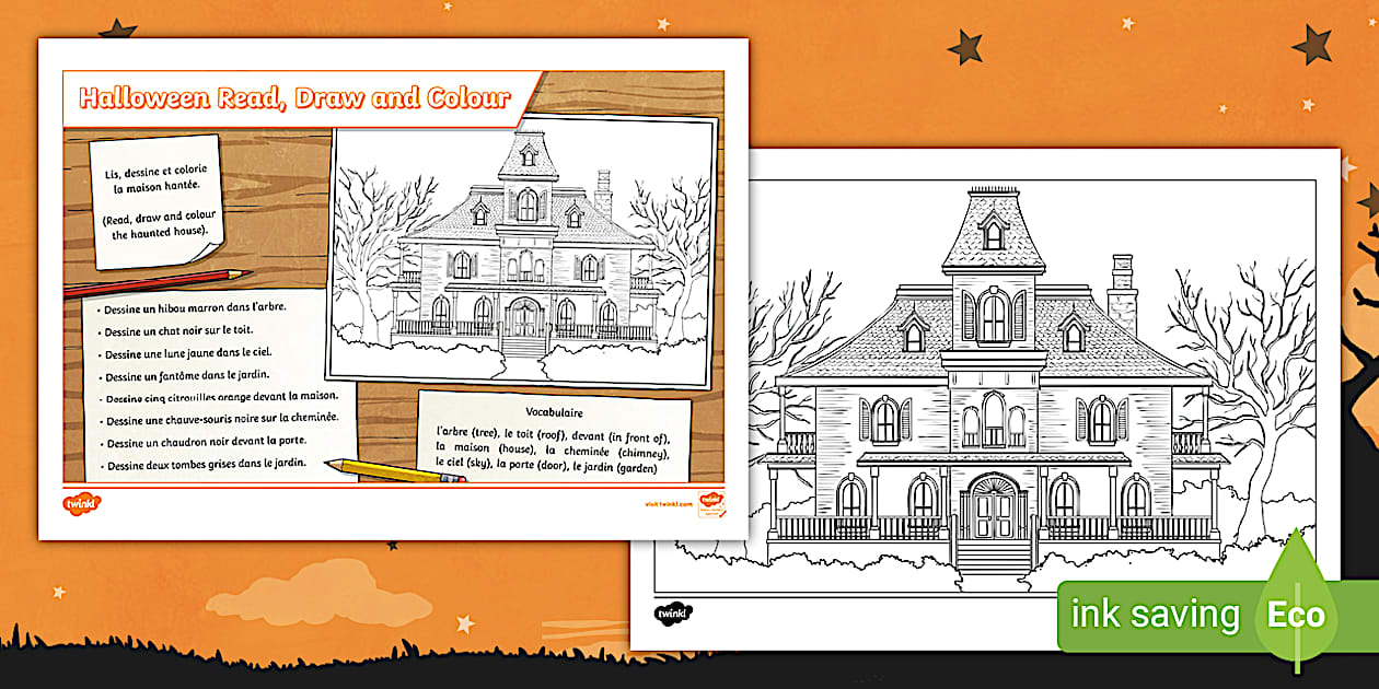 👉 Halloween French Activity Sheets - Halloween Read and Colour