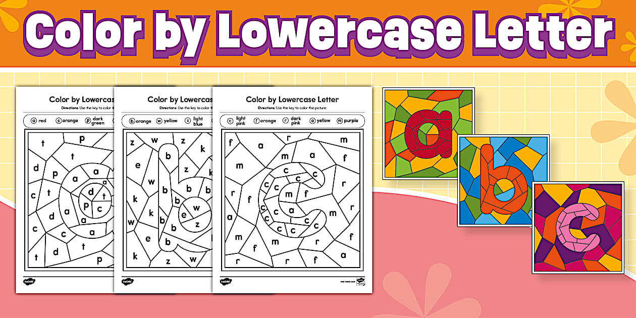 Alphabet Color by Lowercase Letter Worksheets