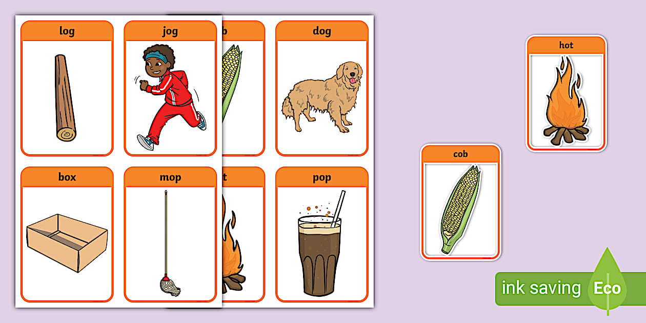 CVC Word Cards (o) | CVC Flashcards Free (teacher made)