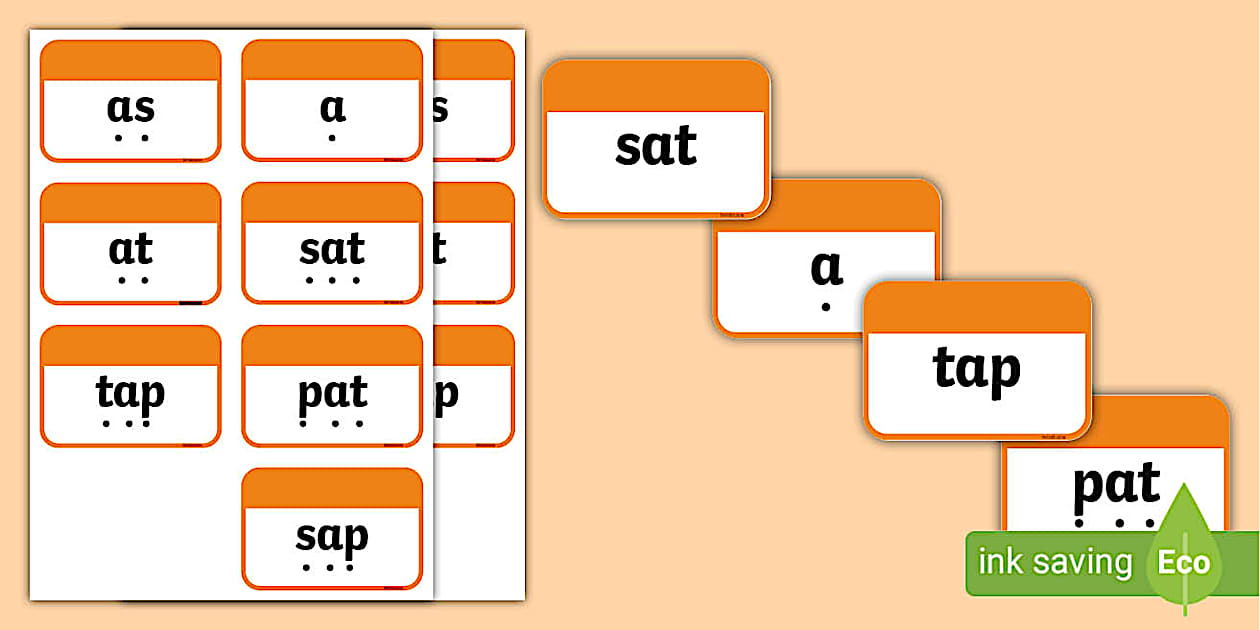 Phonics Level 2 Double-Sided Decodable Word Cards - EYFS
