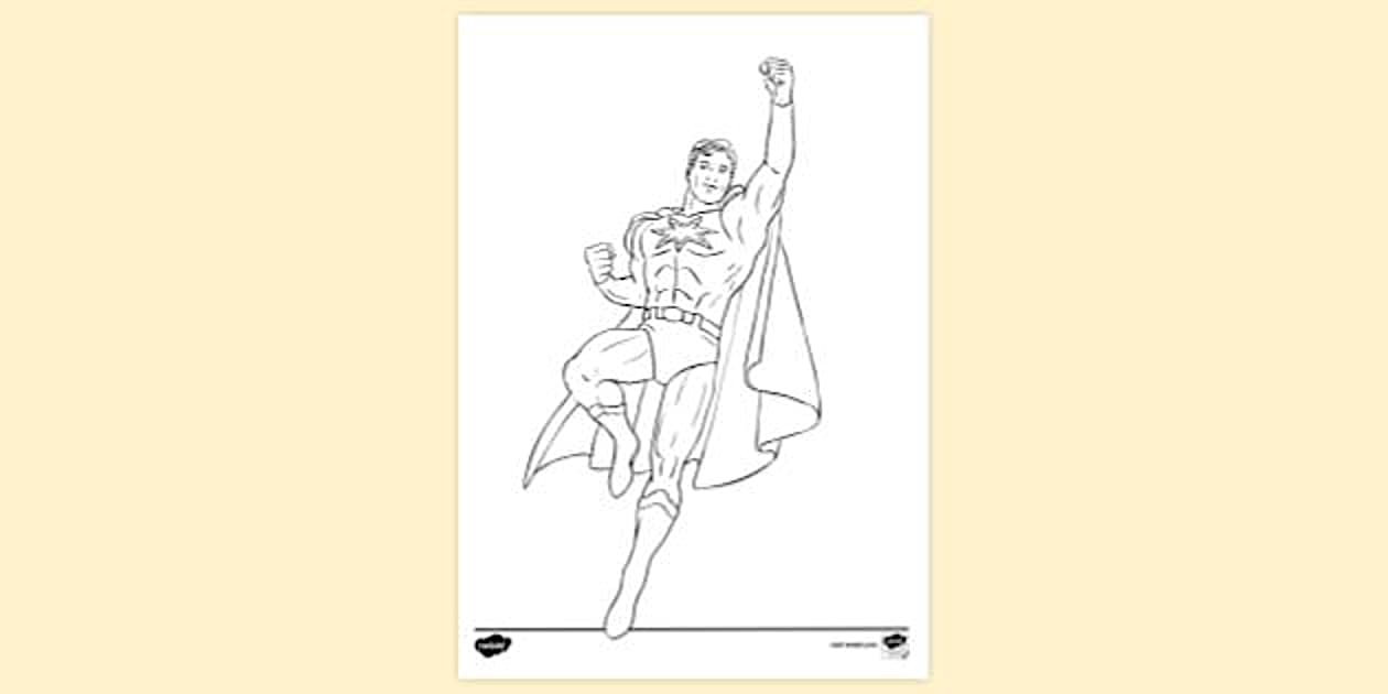 Superhero Colouring Page - Primary Resources (teacher made)