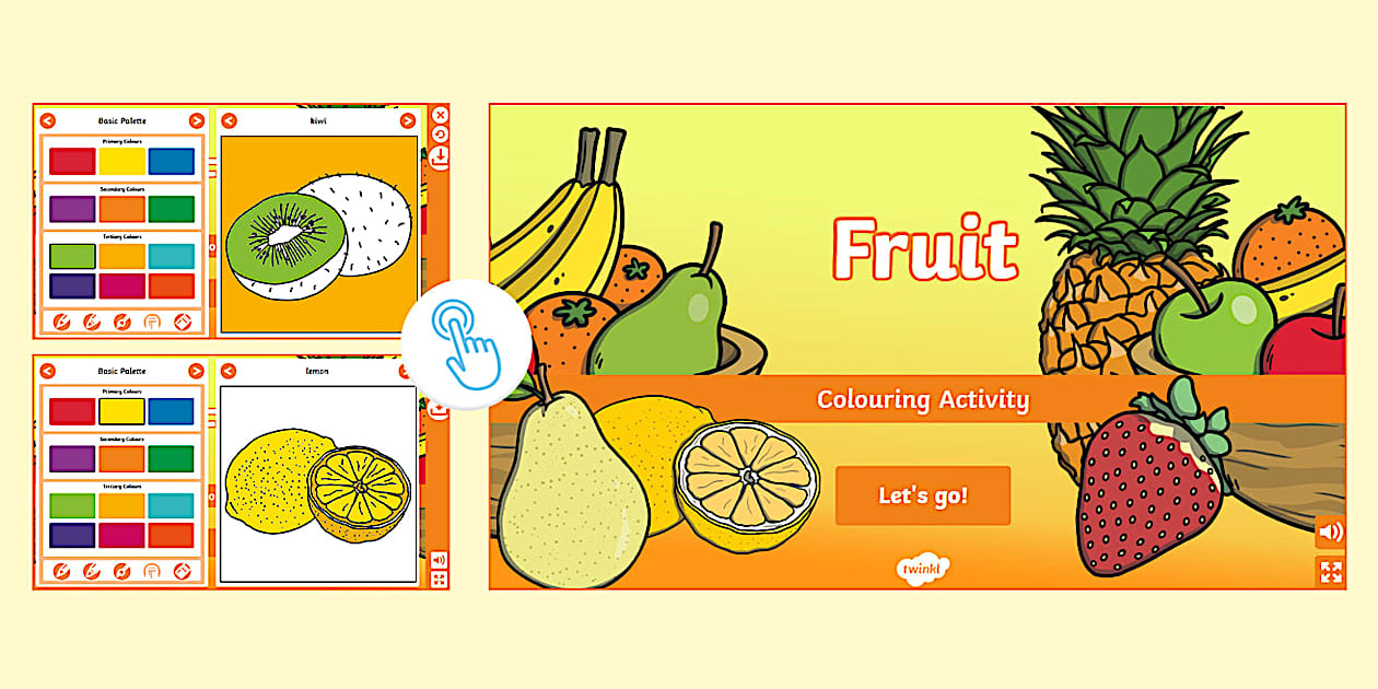 Fruit Interactive Colouring (teacher made) - Twinkl