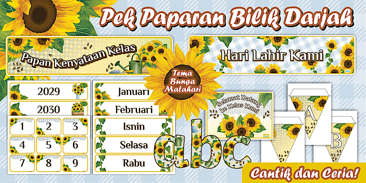 Pek Paparan Bilik Darjah - Bunga Matahari