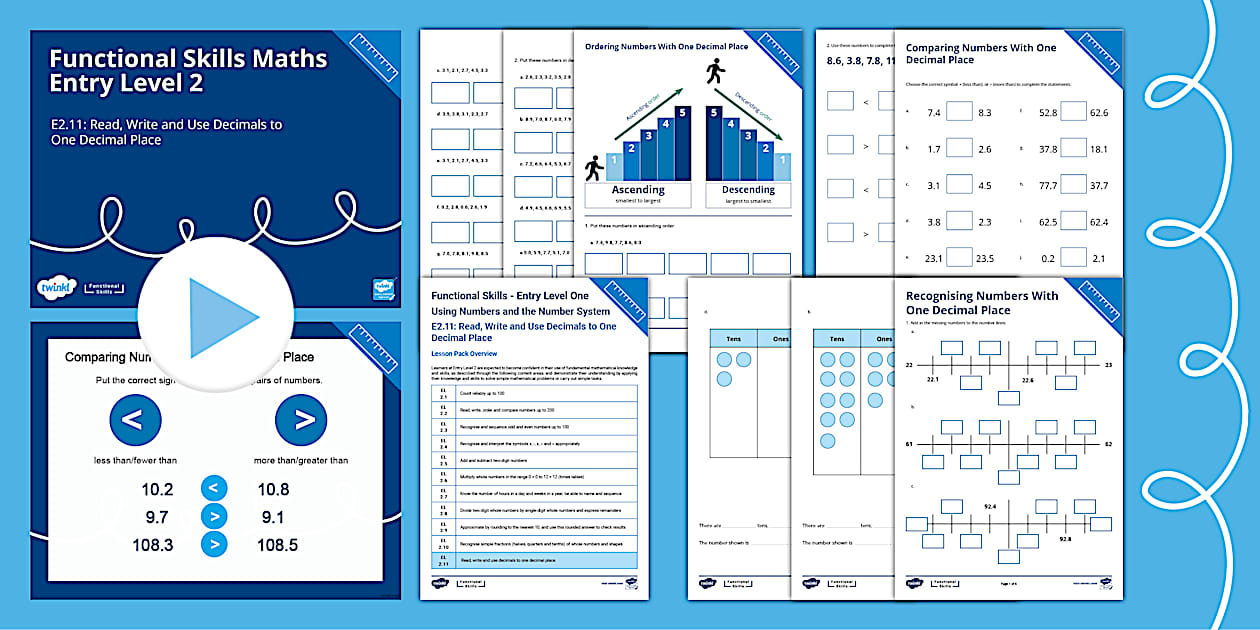 Maths Functional Skills Entry Level: 2.11: Read, Write and Use Decimals ...