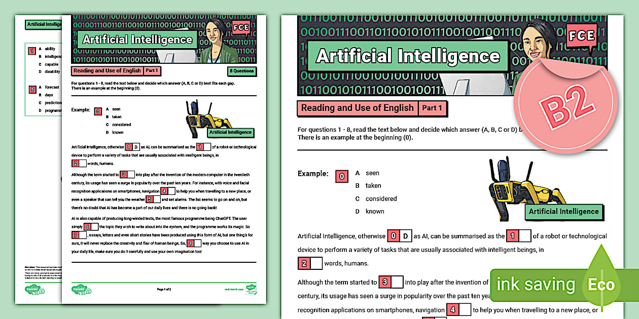 ESL B2 FCE Reading and Use of English Part 1 Practice (AI)