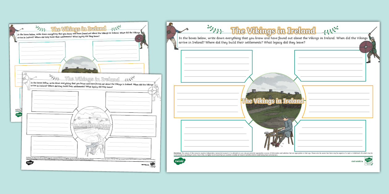 The Vikings in Ireland Mind Map (teacher made) - Twinkl