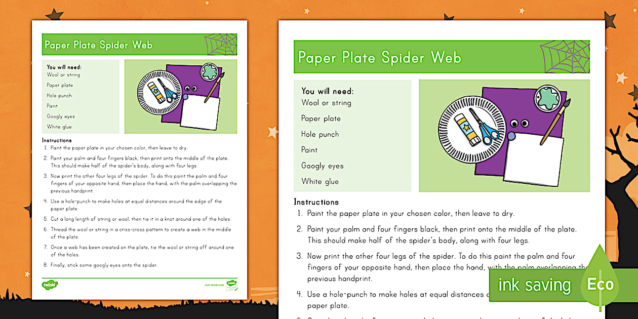 Paper Plate Spider Web Craft | Halloween Activity | Twinkl