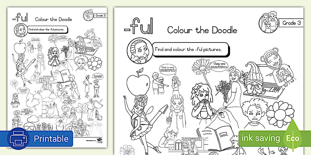Grade 3 Colouring Page -ful (teacher made) - Twinkl