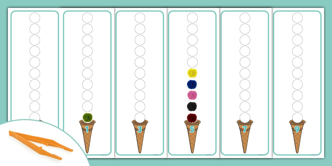 Ice Cream Counting Game | Ice Cream Counting Printable EYFS