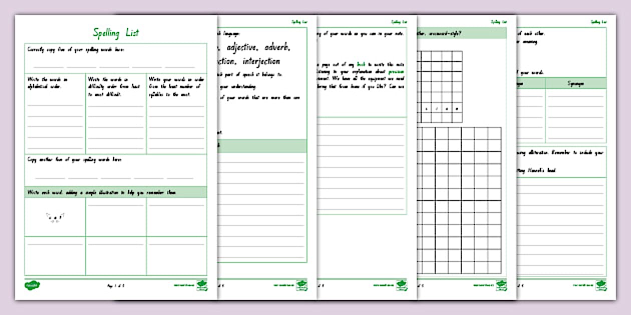 Spelling List Worksheets (teacher made) - Twinkl