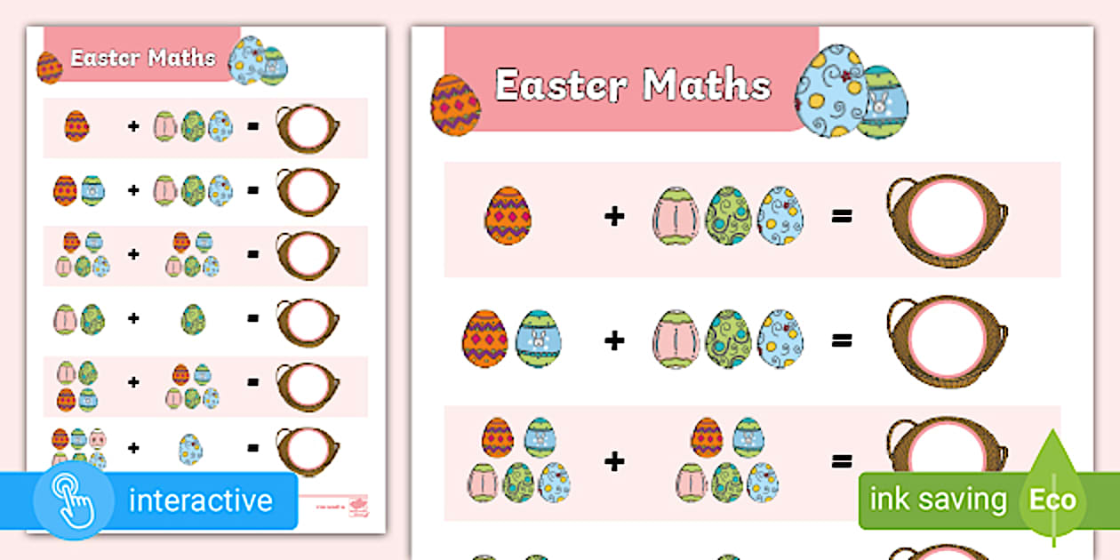 Easter Maths Worksheet (nauczyciel wykonał) - Twinkl