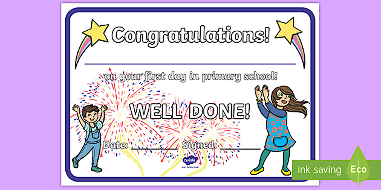 First Day Award Certificates Primary School (teacher made)