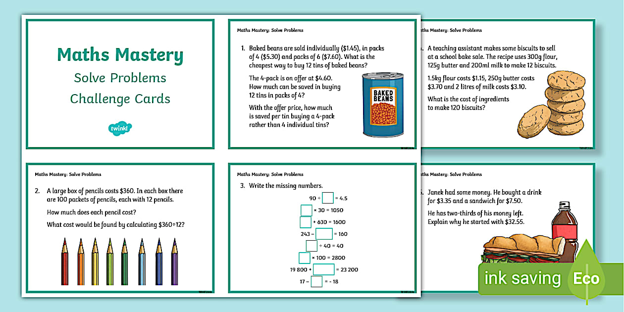 Year 6 Problem-Solving Challenge Cards Australia - Twinkl