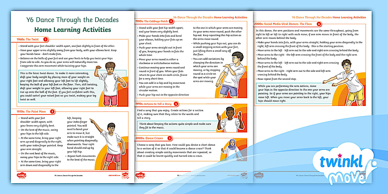 Twinkl Move PE Year 6 Dance: Dance Through the Decades - Home Learning ...