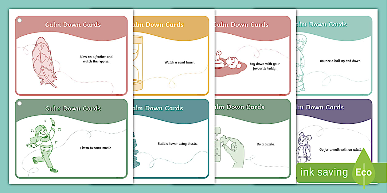Calm Down Cards (teacher made) - Twinkl
