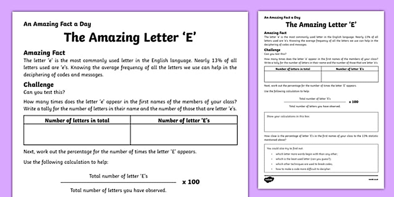 The Amazing Letter ‘E’ Worksheet / Worksheet, worksheet