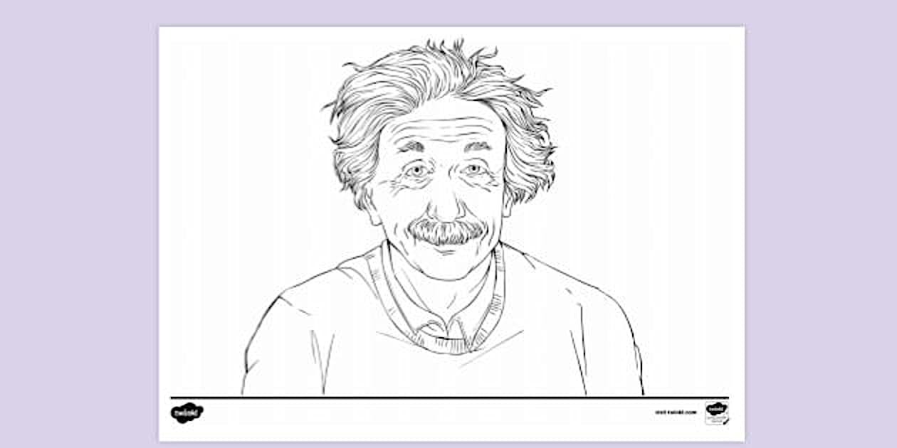 Albert Einstein Colouring Sheet | Twinkl Resources - Twinkl