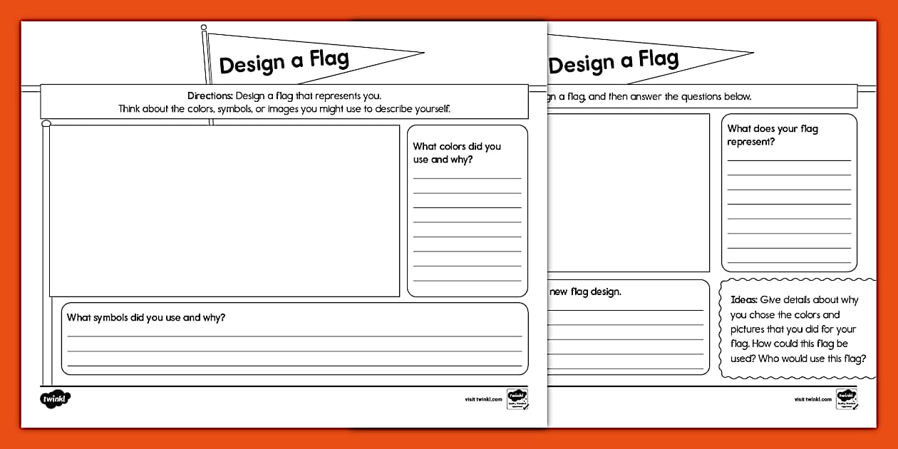 Design a Flag Worksheet for K-2nd Grade - Twinkl