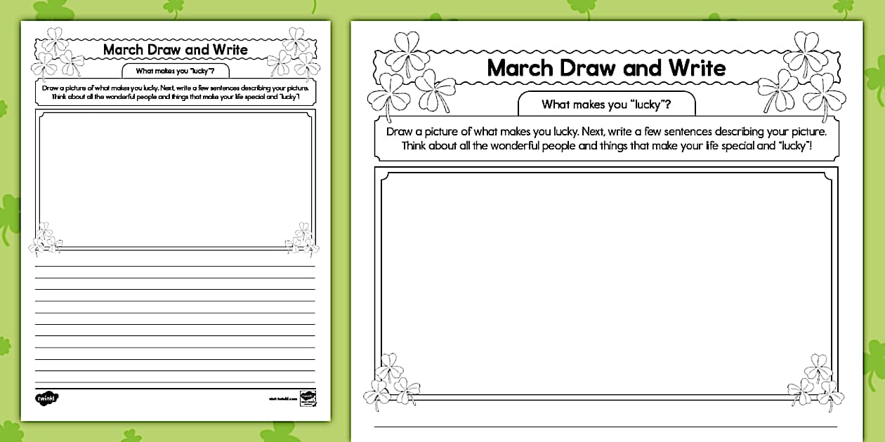 March Draw & Write Prompt for K-2nd Grade - Twinkl