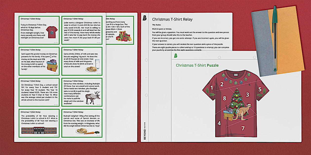 Christmas T-Shirt Relay (Teacher-Made) - Twinkl