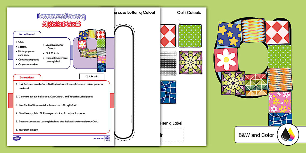 Lowercase Letter q Alphabet Craft (teacher made) - Twinkl
