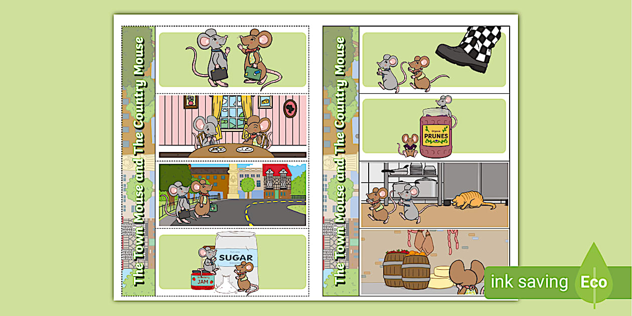 The Town Mouse and the Country Mouse Story Writing Flap Book