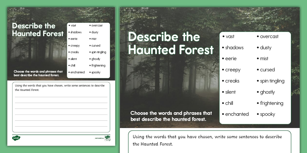 Describe the Haunted Forest Worksheet