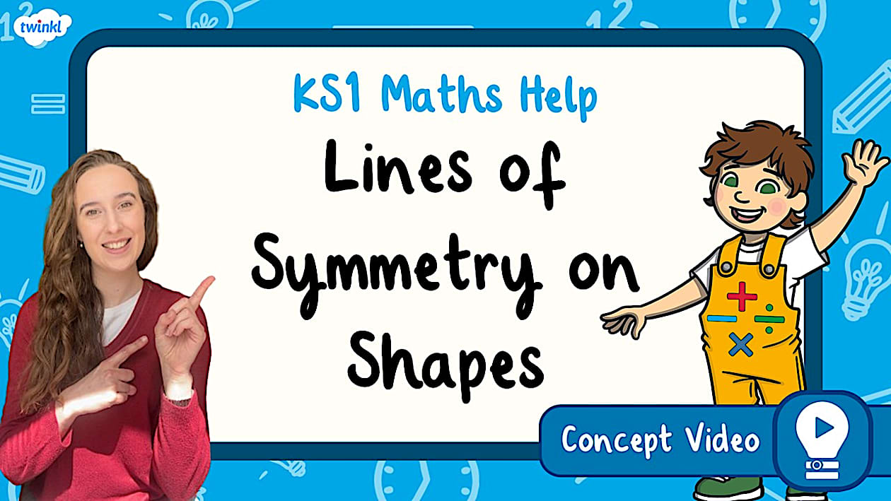 👉 Lines of Symmetry on Shapes | KS1 Maths Concept Video