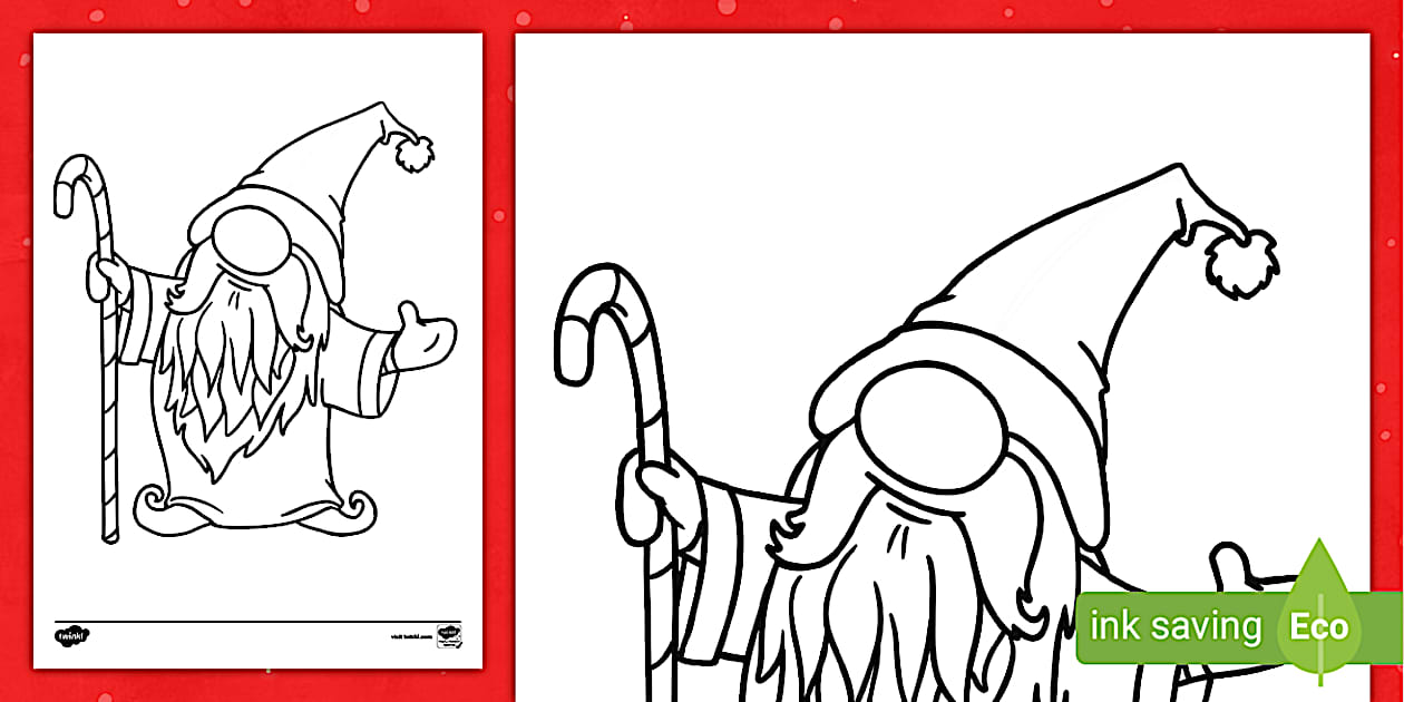 Christmas Gonk Colouring Template (teacher made) - Twinkl