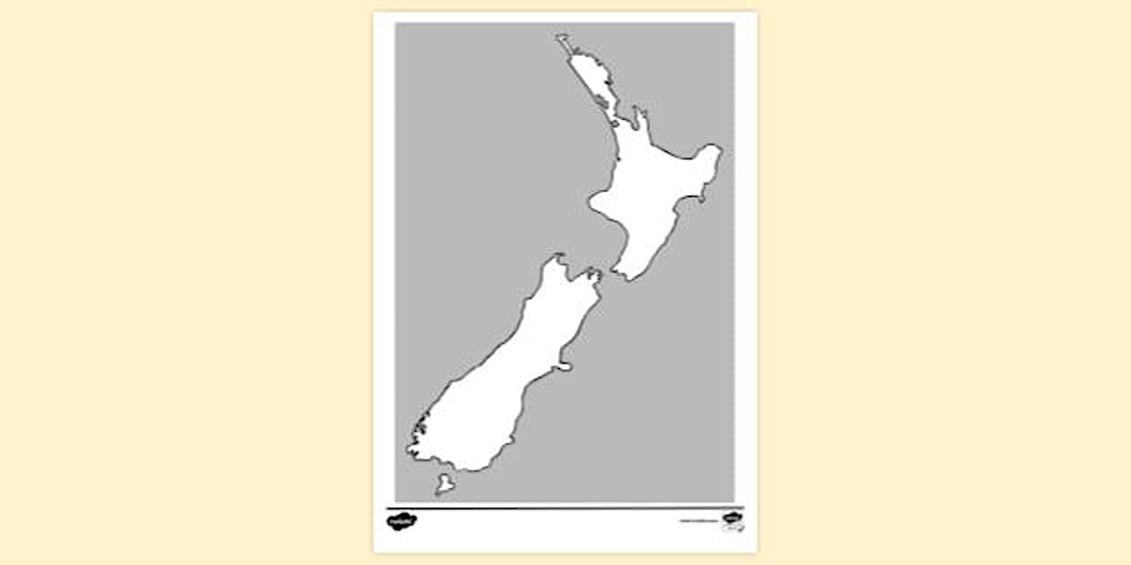 Map of New Zealand Colouring | Colouring Sheets - Twinkl