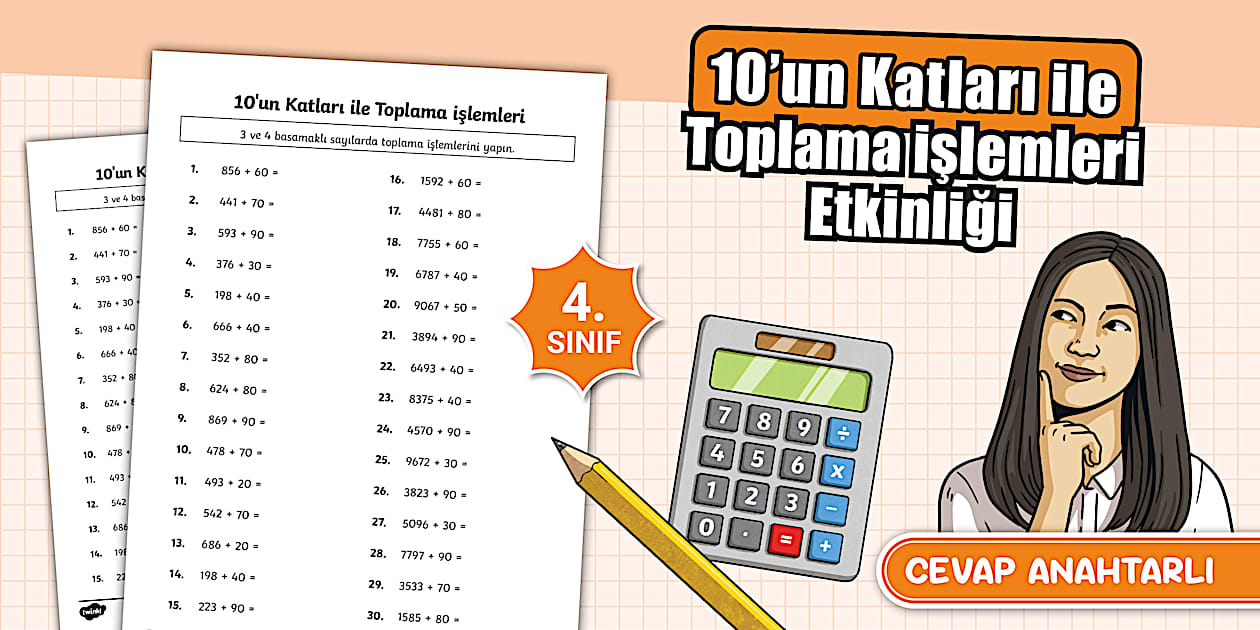 10'un Katları ile Toplama işlemleri Etkinliği