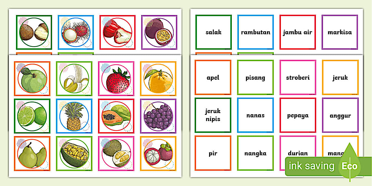 Indonesian Fruit Snap Game (teacher made) - Twinkl