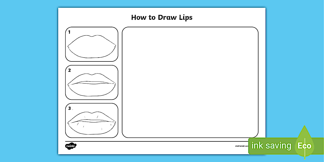 How to Draw Lips Activity (Teacher-Made) - Twinkl