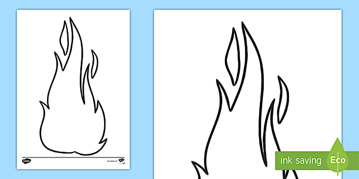 Flame & Fire Template - Primary Resources (Teacher-Made)