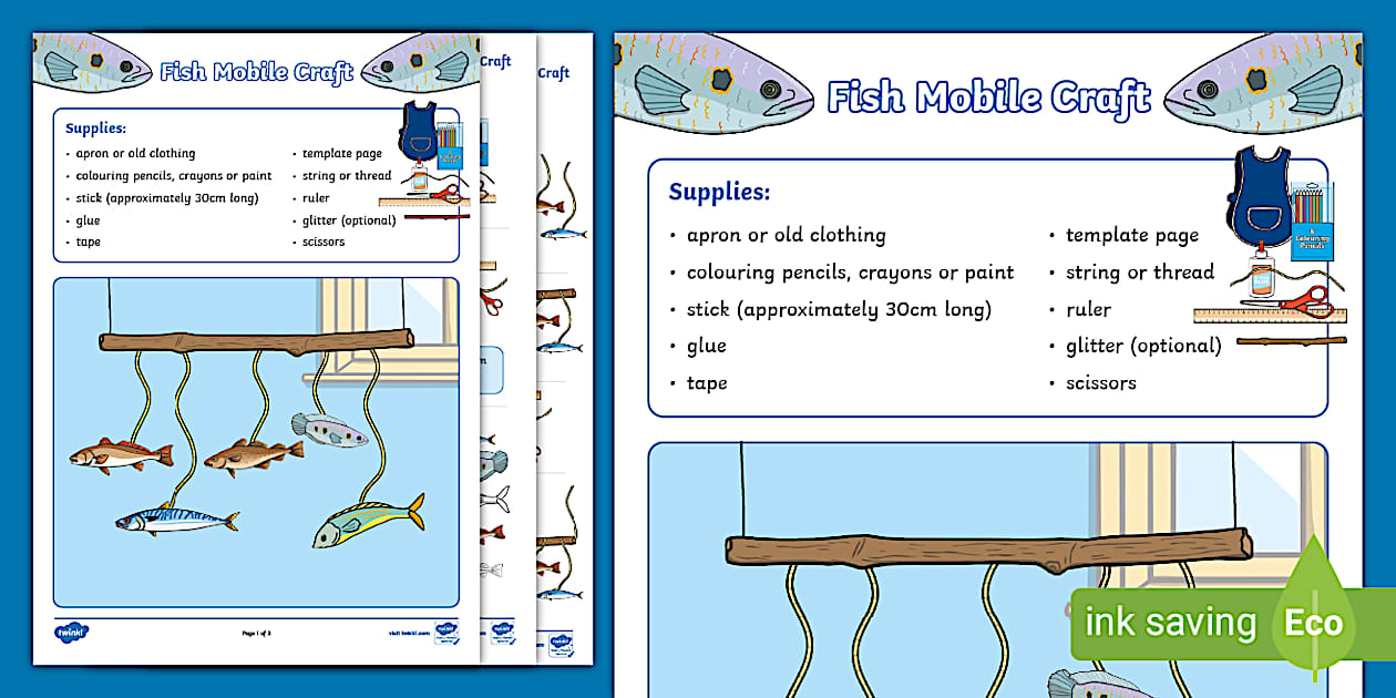 Fish Mobile Craft (teacher made) - Twinkl