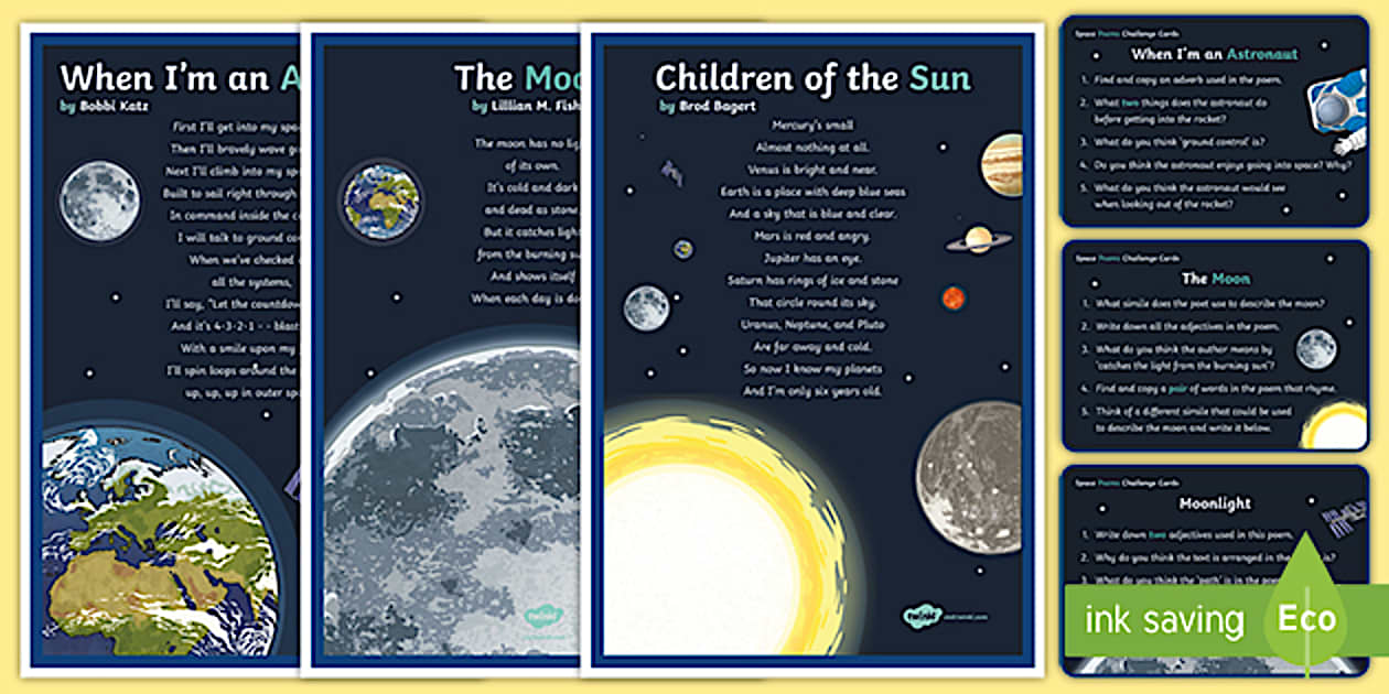 Editable LKS2 Space Poem Pack (teacher made) - Twinkl