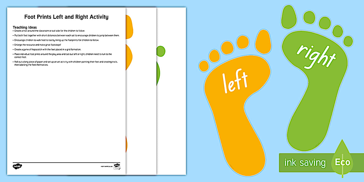 Dyslexic Left and Right Footprint Activity - Twinkl