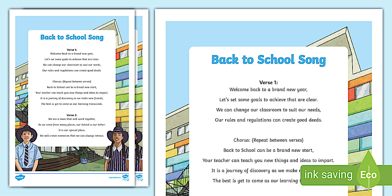 Back to School Song and Template