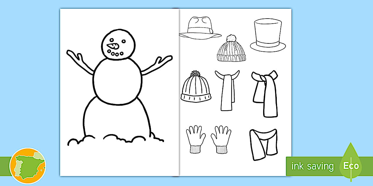 Ficha de actividad: Viste al muñeco de nieve - Twinkl