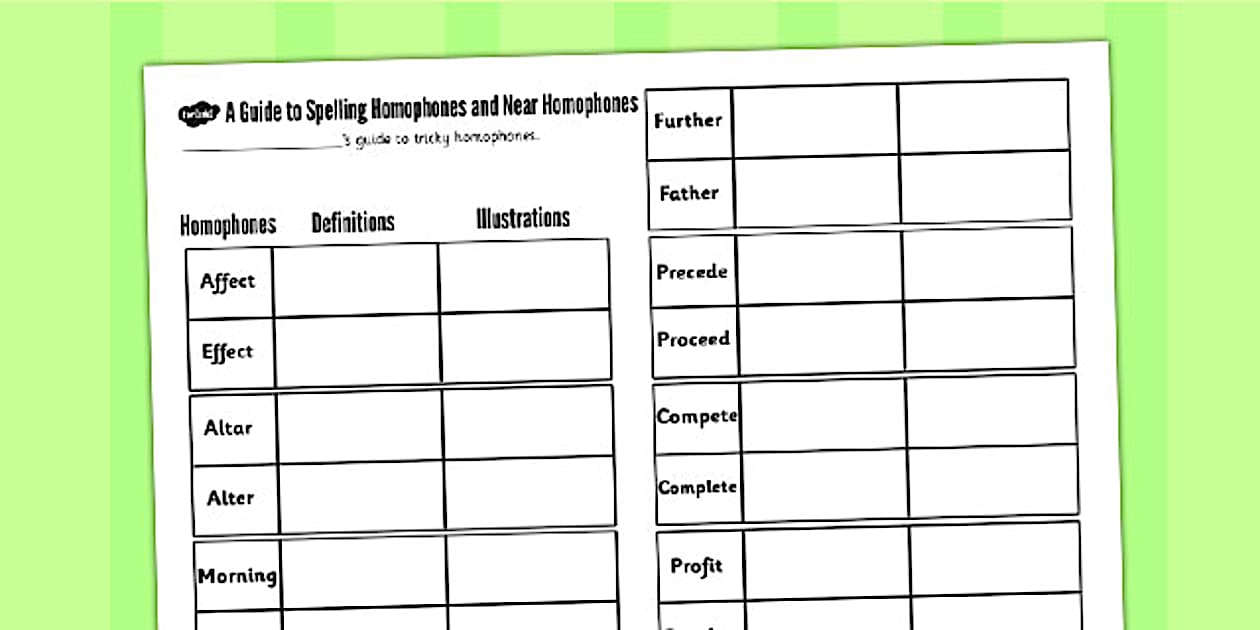 Lower Ability A Guide to Spelling Tricky Homophones and Near Homophones