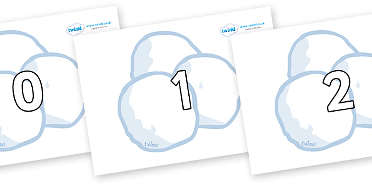 Numbers 0-100 on Snowballs (l'enseignant a fait) - Twinkl