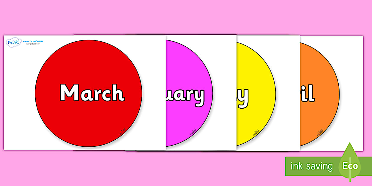 Months of the Year on Circles (teacher made) - Twinkl