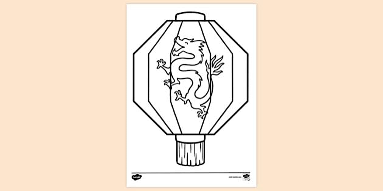 Octagon Chinese Lantern Colouring Sheet | Colouring Pages