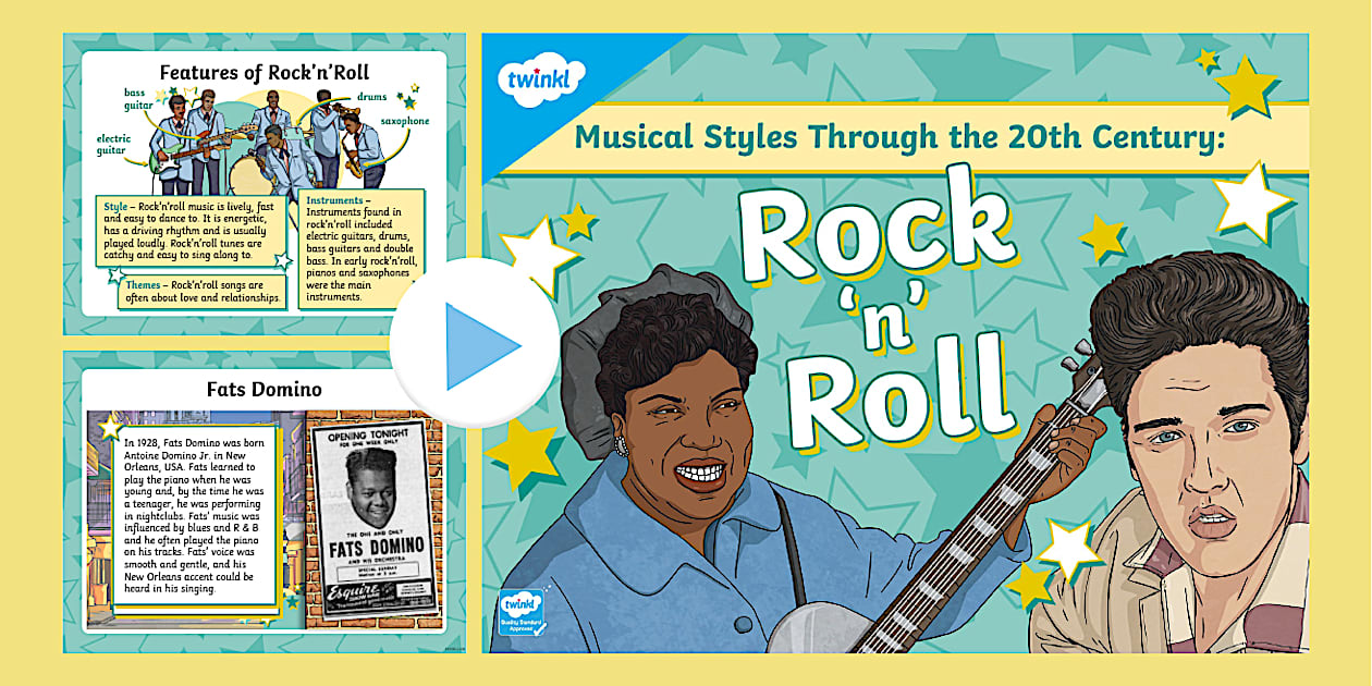 👉 KS2 Musical Styles Through the 20th Century Information PPT: Rock'n'Roll
