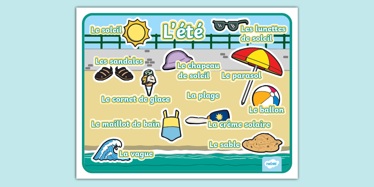 Ensemble de mots : L'été - Twinkl