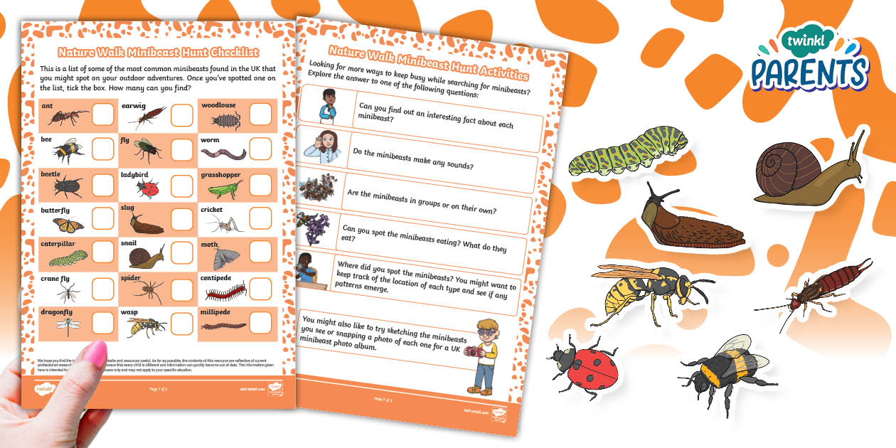 Nature Walk Minibeast Hunt Checklist